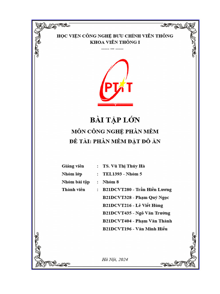 BTL-CNPM NHÓM8 - Final | PDF