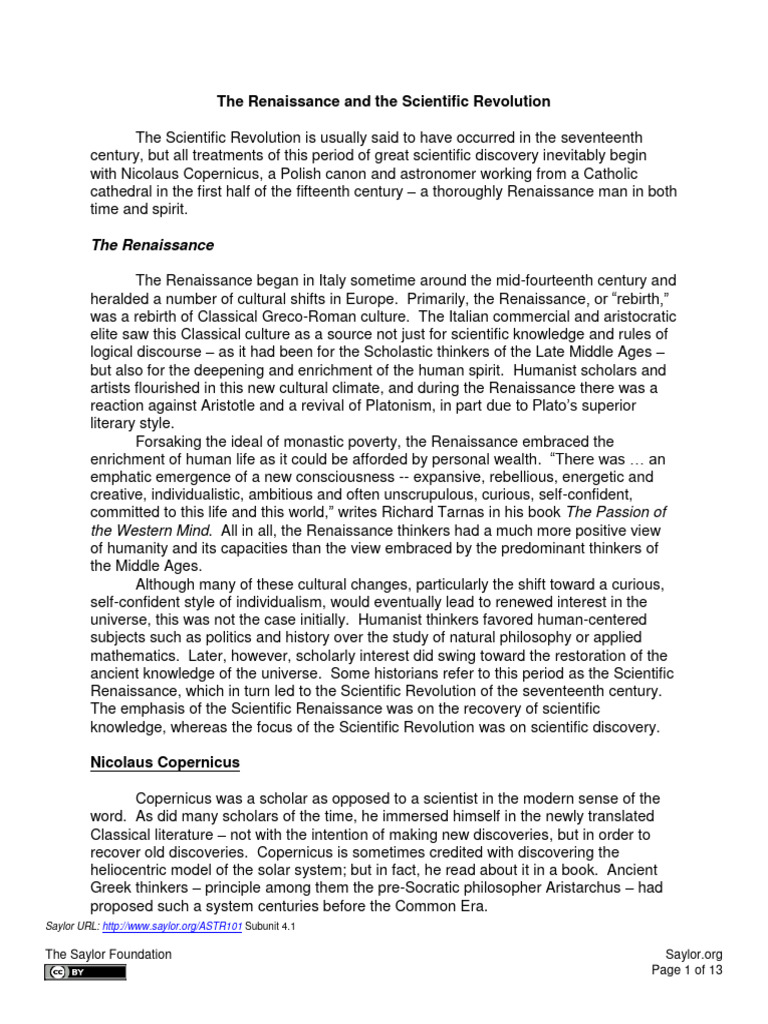 ASTR101-Unit-4-Reading | PDF | Tycho Brahe | Galileo Galilei