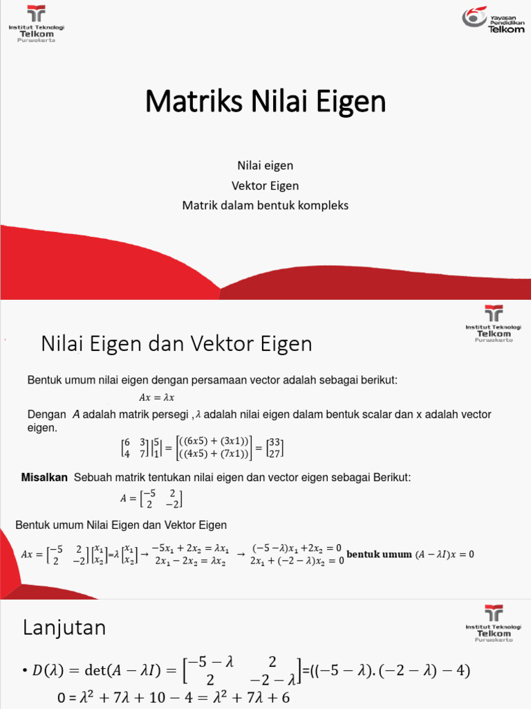 Nilai dan Vektor Eigen Matriks | PDF | Metode & Bahan Ajar