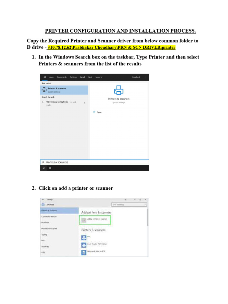 Printer Installation and Configuration | PDF
