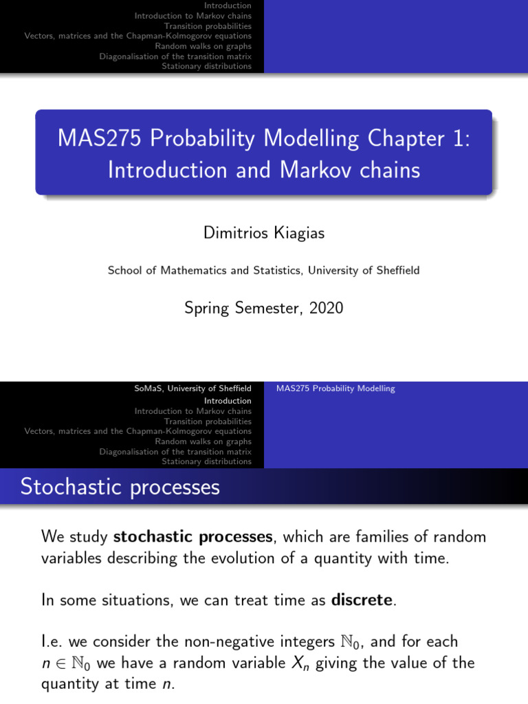 Slides 1 Combined | PDF | Markov Chain | Eigenvalues And Eigenvectors