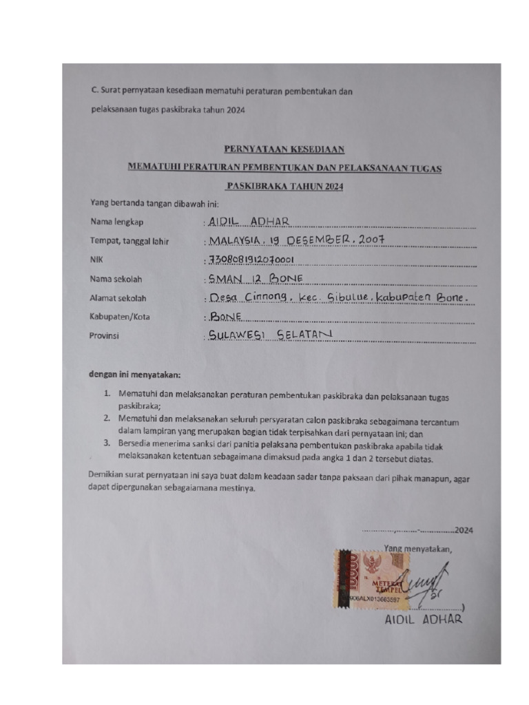 Pernyataan Adhar | PDF