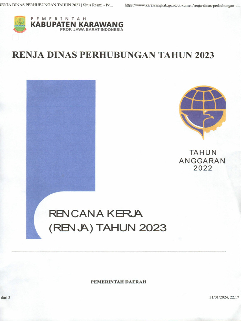 Cover Renja Dishub 2023 | PDF