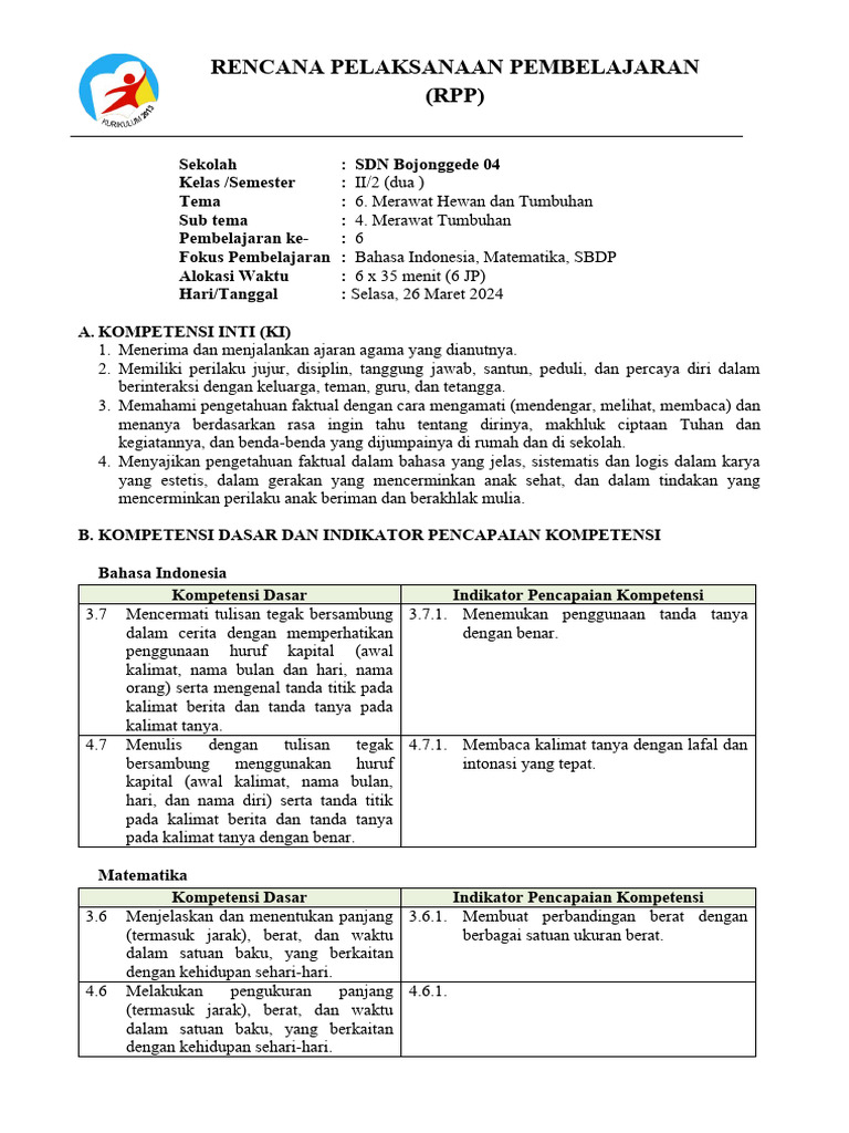 RPP CONTOH OBSERVASI | PDF