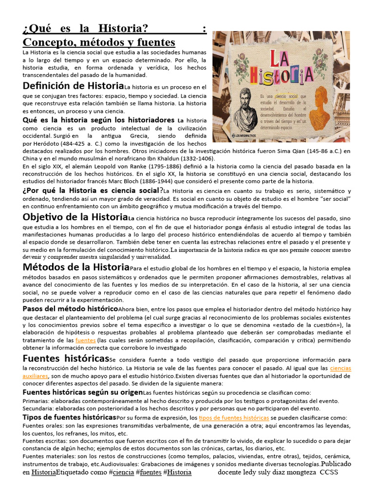 Definición y Métodos de la Historia | PDF | Método científico | Historiador
