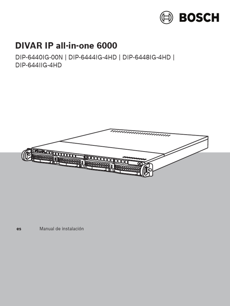 Manual de Instalacion y Configuracion Divar IP 6000 Bosch | Descargar gratis PDF | Enchufes y ...