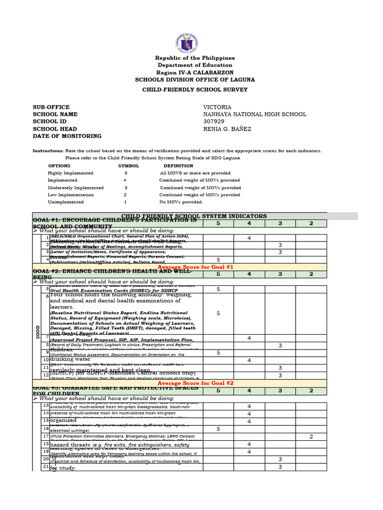 Child-Friendly School Survey Report | PDF | Teachers | Emergency Evacuation