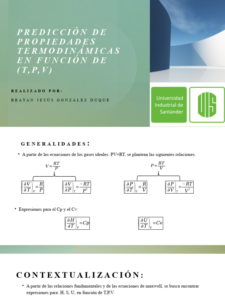 Predicción de Propiedades Termodinámicas | PDF | Gases | Mecánica