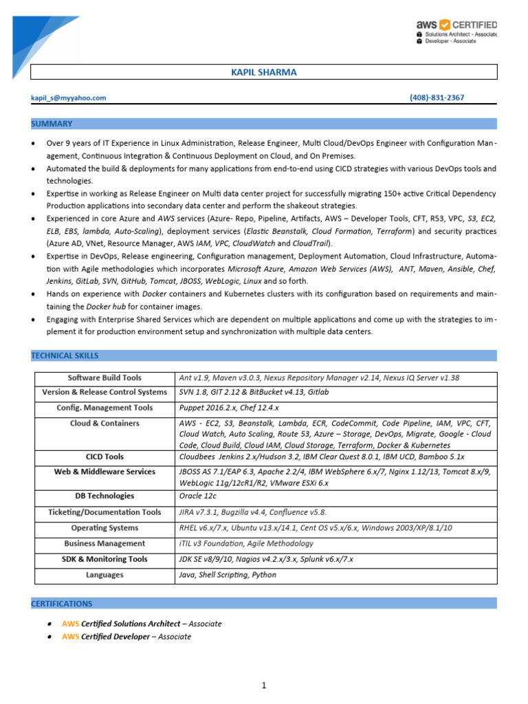 Kapil Sharma | PDF | Cloud Computing | Amazon Web Services