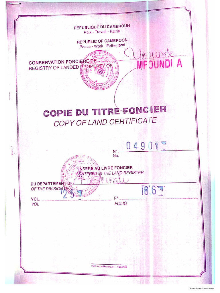 Titre Foncier Ibam Plateau | PDF