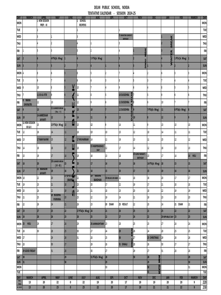 DPS Sector 39 School-Calendar-2024-2025-1 | PDF | Festival | Religious ...