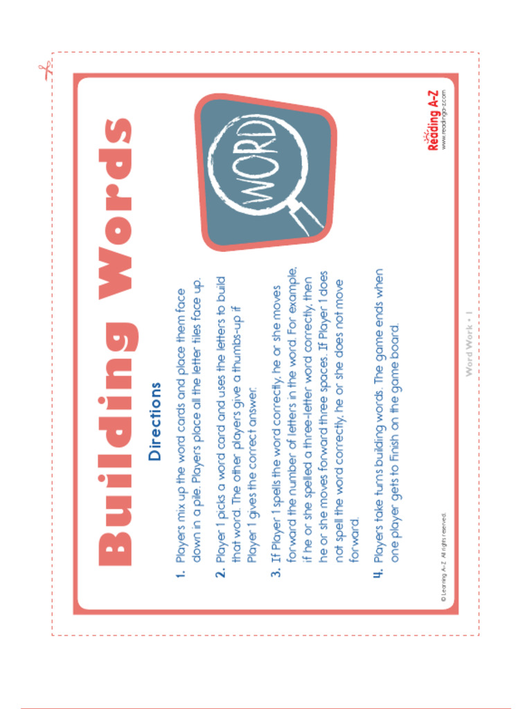 Game - Building Words | PDF | Card Games | Gambling