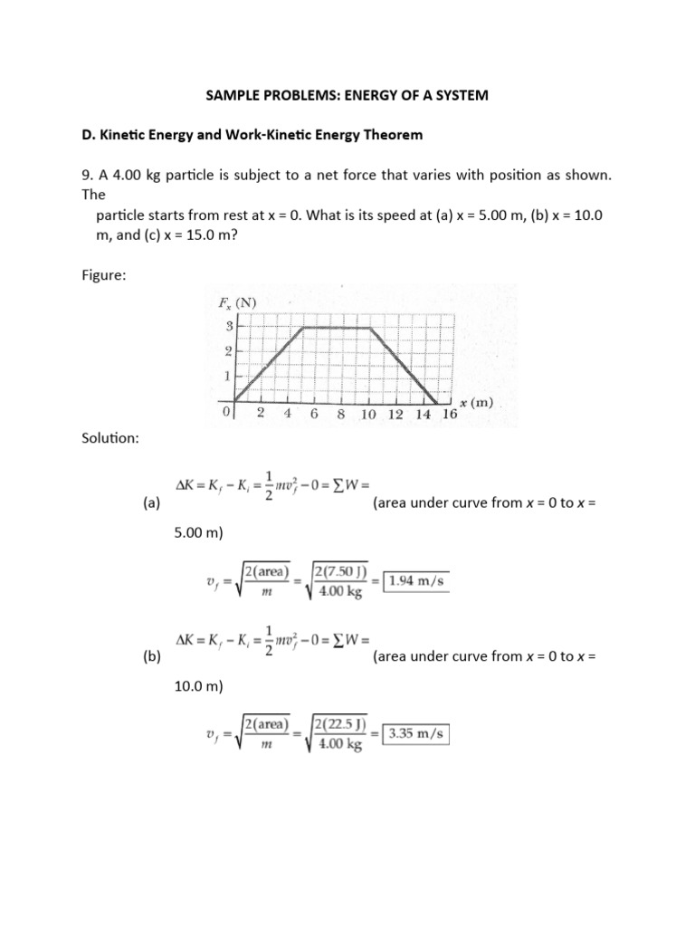 Energy Problems: Kinetic & Potential | PDF | Force | Potential Energy