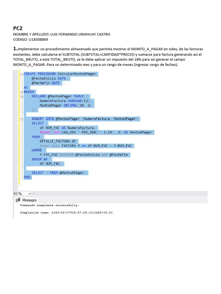 PC2 Resolucion Base de Datos | PDF | Finanzas y dinero | Informática