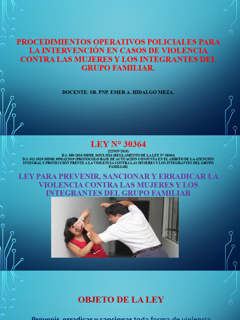 Protocolo de Actuacion de La Ley 30364. - Violencia Familiar | PDF | La violencia contra las ...