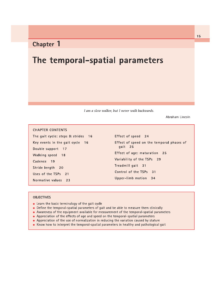 Gait Cycle Topic 1 The Temporal-Spatial Parameters | PDF
