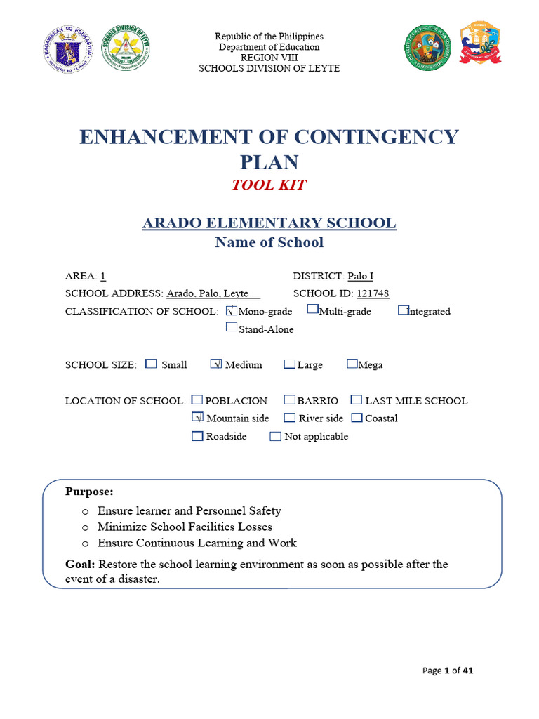 Contingency Plan 2023 Tool Kit PORTRAIT FILE | PDF | Hazards | Flood