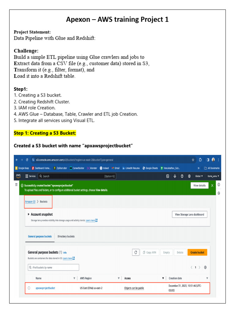 Aws Project1 Pdf Amazon Web Services Information Science