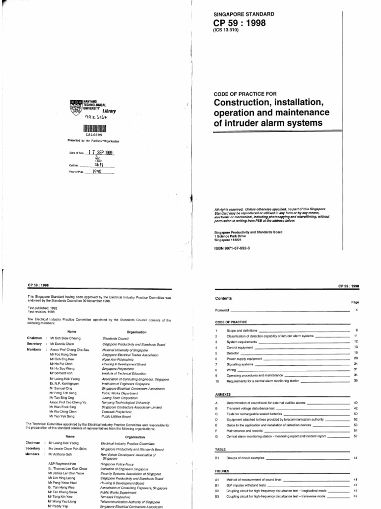 CP 59 Intruder Alarm | PDF