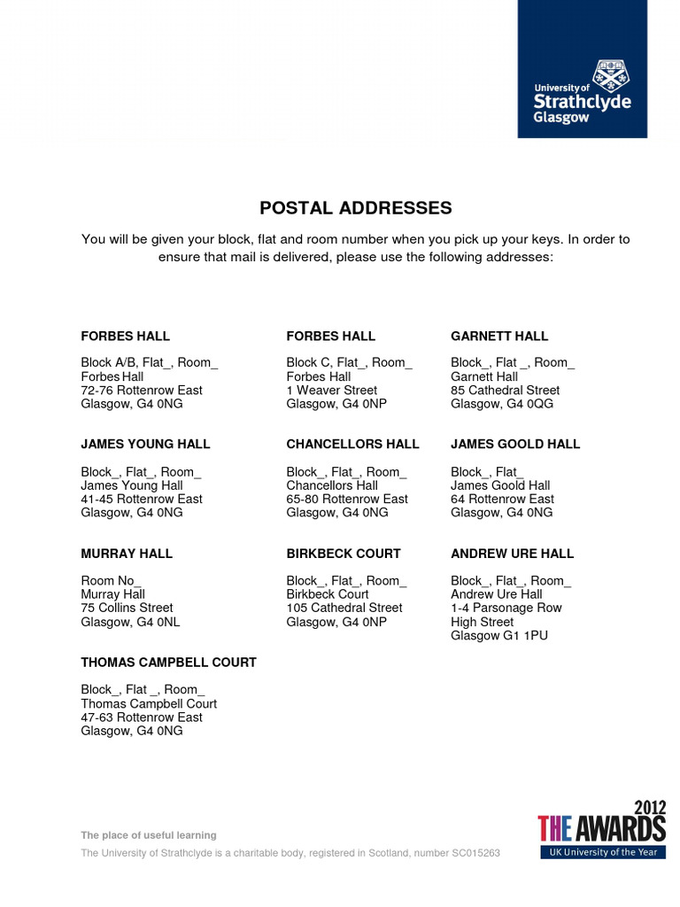 Postal Addresses | PDF