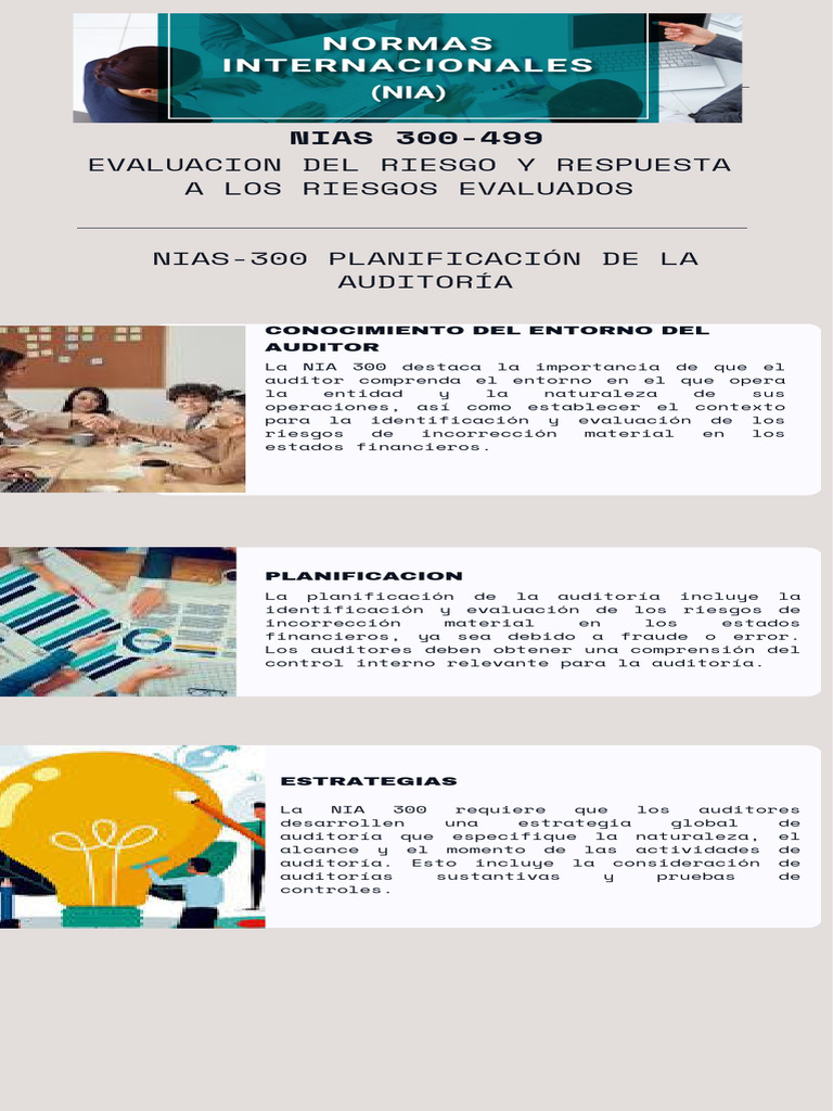 Infografía NIA 300-599 | Descargar gratis PDF | Auditoría | Contralor
