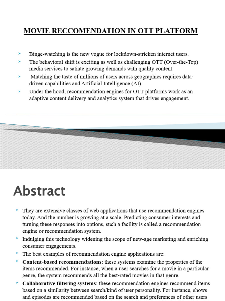 OTT Movie Recommendation Systems Explained | PDF | Cyberspace ...