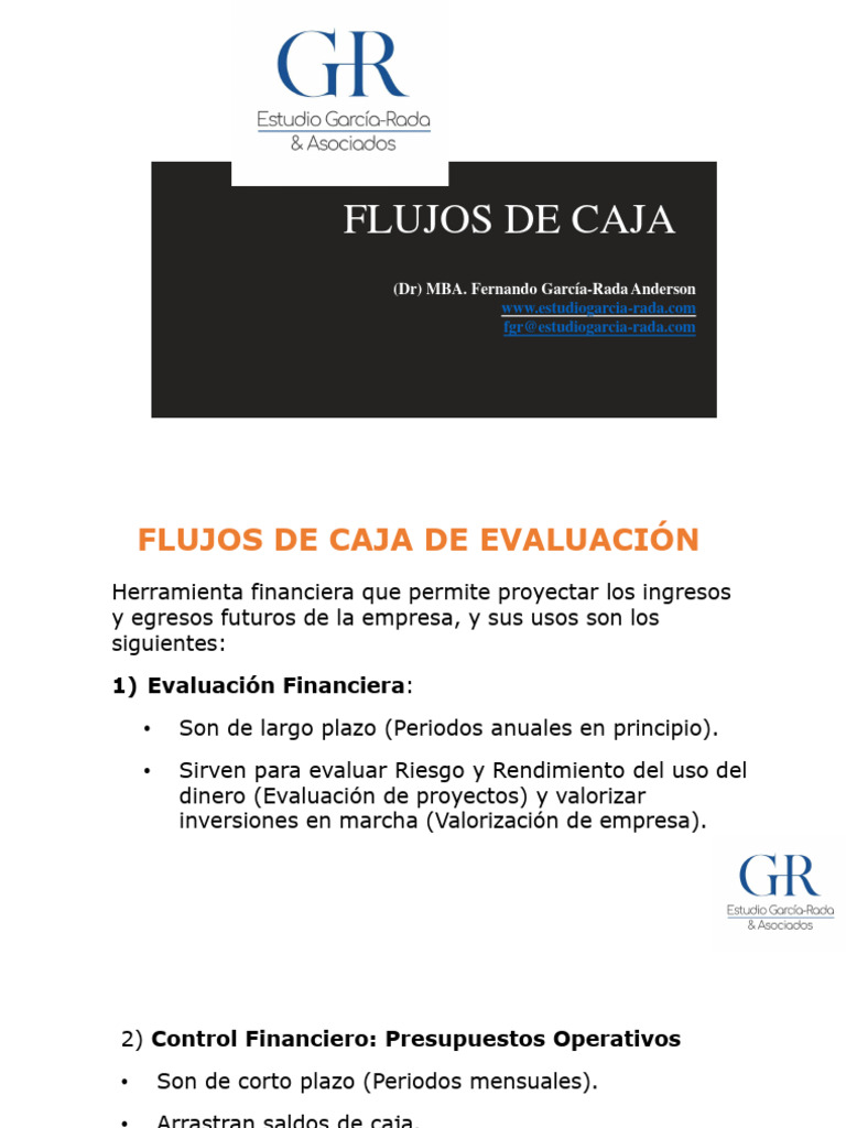 Flujos de Caja: Evaluación y Control | PDF | Presupuesto | Sector privado