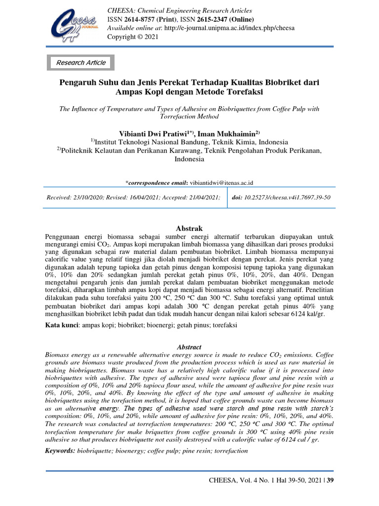 Pengaruh Suhu Dan Jenis Perekat Terhadap Kualitas | PDF