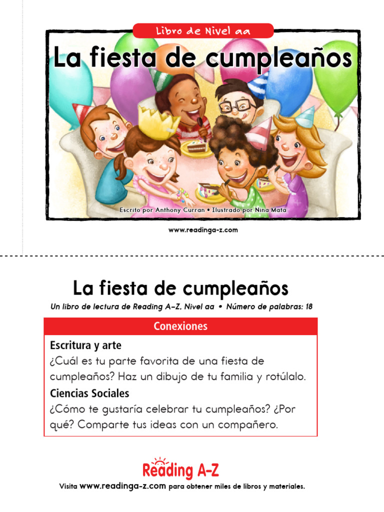 Fiesta de Cumpleaños: Lectura Nivel AA | PDF | Hogar, jardinería y ...