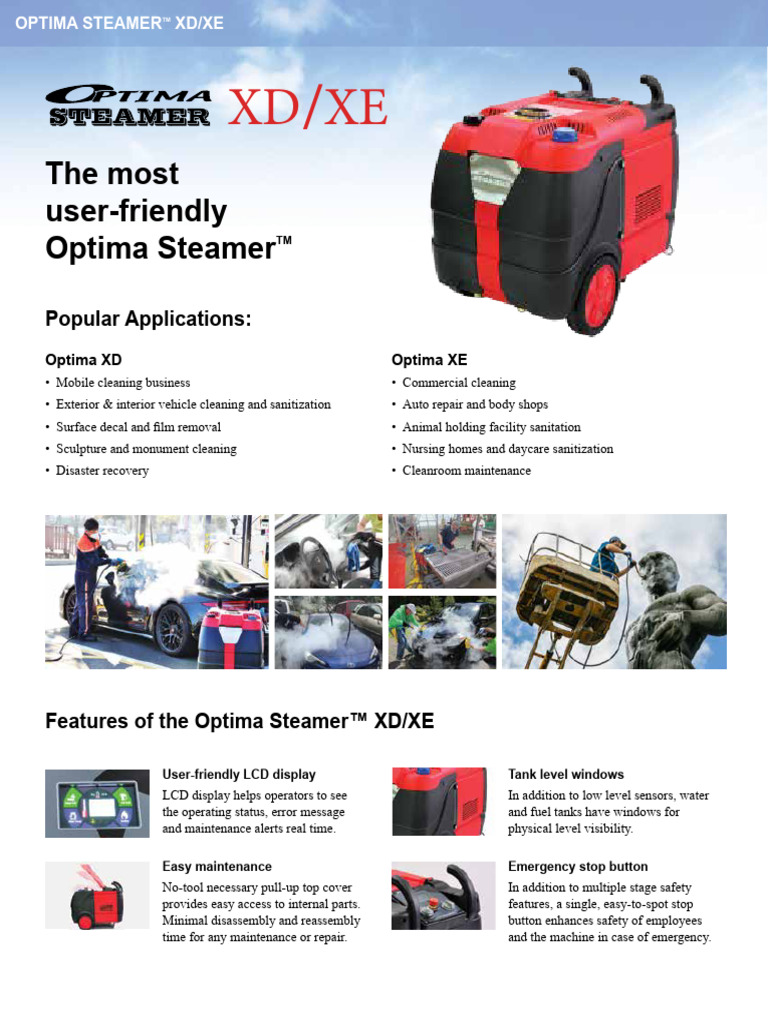Ficha Tecnica 0ptima Steamer Xd-Xe 2020 | PDF | Boiler | Steam