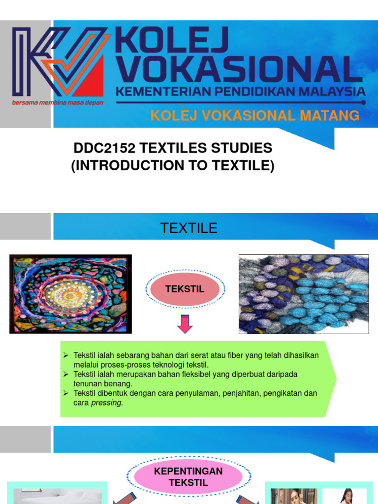 DDC2152 Textiles Studies (Introduction To Textile) | PDF