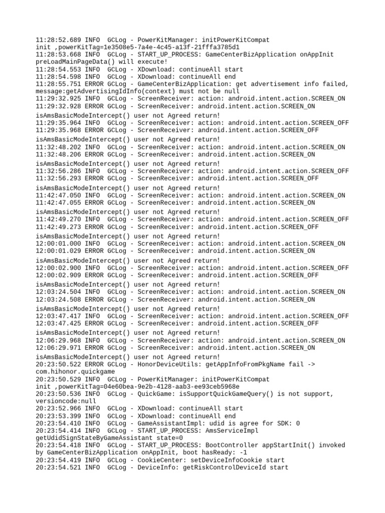 GameCenter App Log Analysis | PDF | Computers