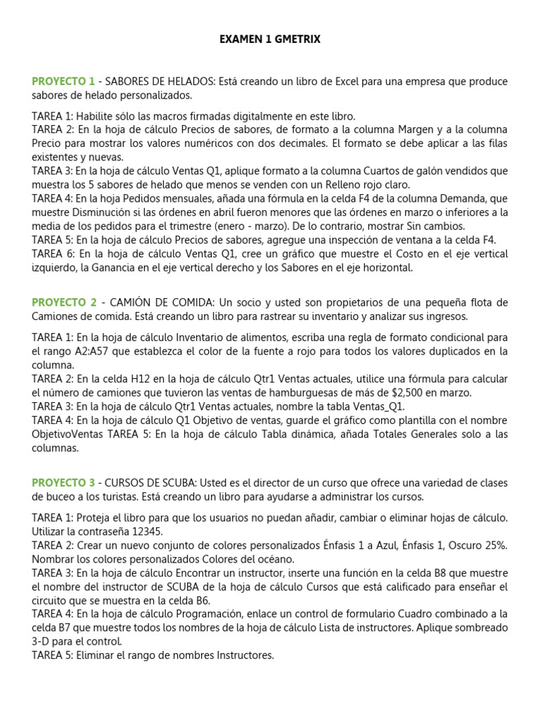 Examen 1 Gmetrix (Uvm) | PDF | Hoja de cálculo | Informática