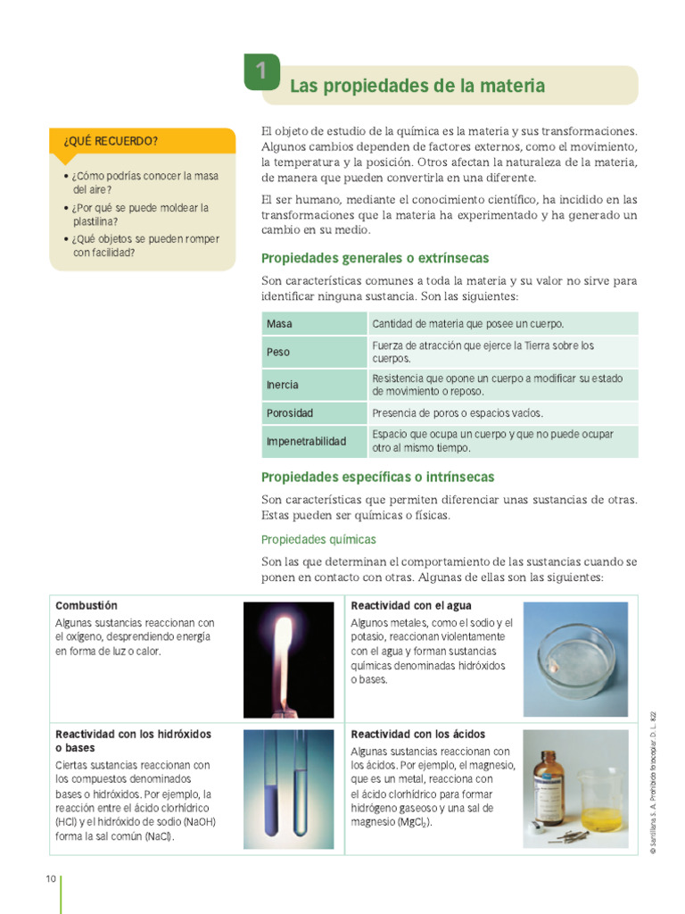 Propiedades y Clasificación de la Materia | PDF | Importar | Sustancias ...