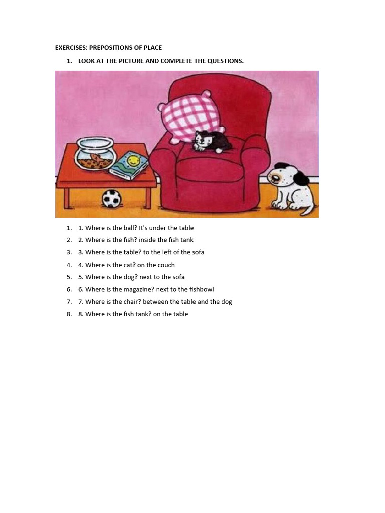 Prepositions of Place | PDF | Language Arts & Discipline