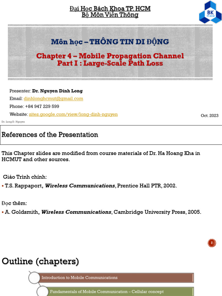 WC04a-Large Scale Fading Channel (Part I) | PDF | Radio Propagation | Transmission Medium
