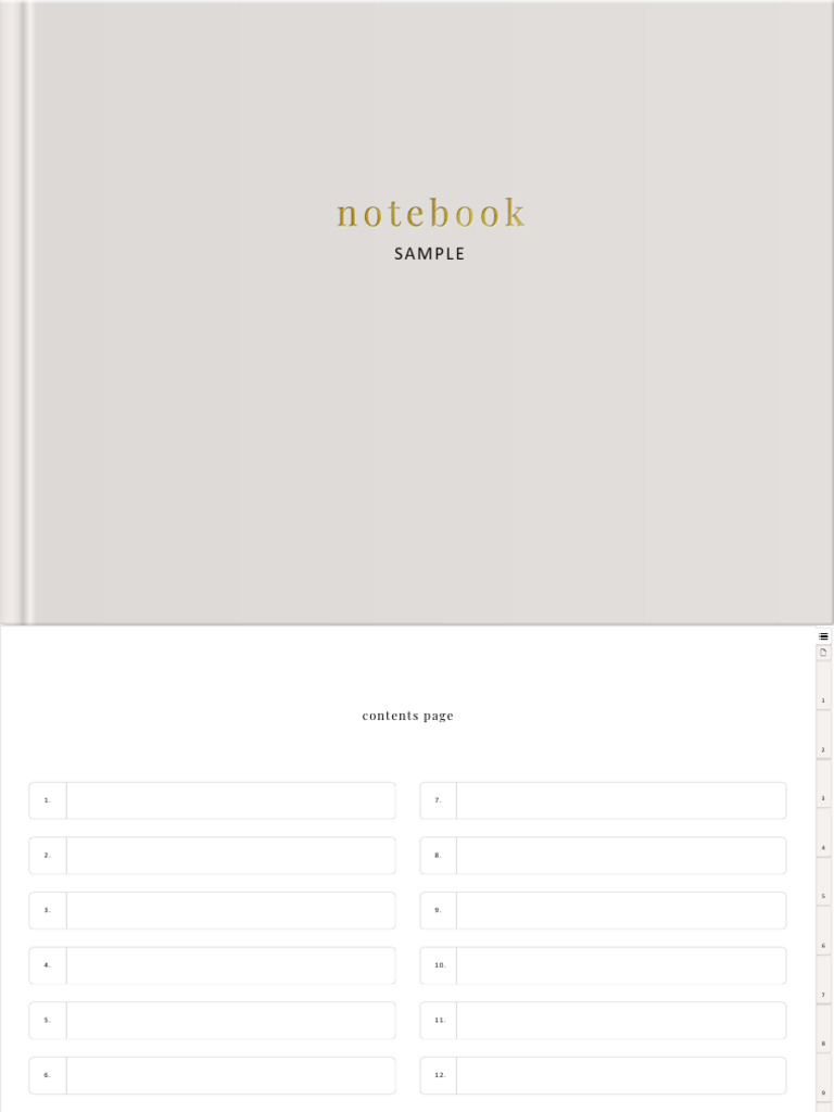 Sample Digital Notebook Templates | PDF