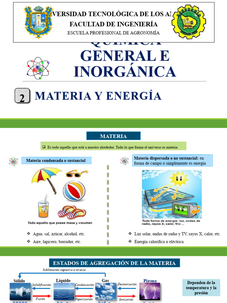 Materia y Energía en Química General | PDF | Importar | Plasma (Física)