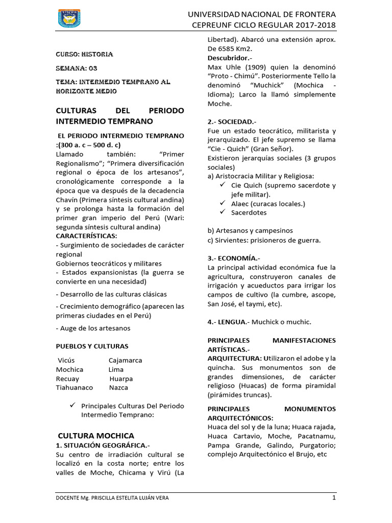 Culturas del Intermedio Temprano | PDF | Andes | Era precolombina