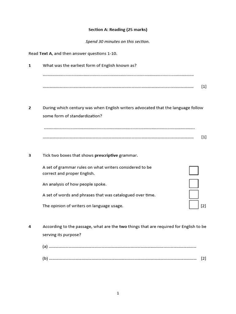 Grade 1 English Non-Fiction Paper | PDF | Grammar | English Language