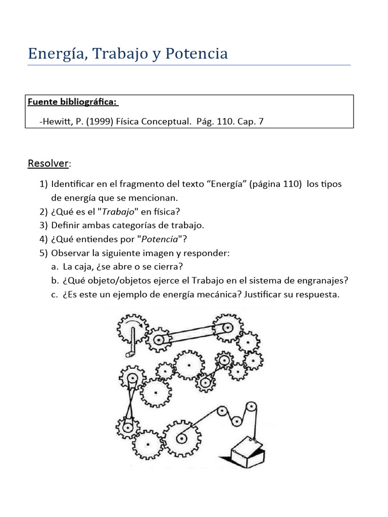 Energía, trabajo y potencia | PDF