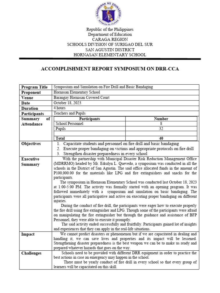 SAMPLE-TEMPLATE-FOR-ACCOMPLISHMENT-REPORT | PDF | Disaster Risk ...