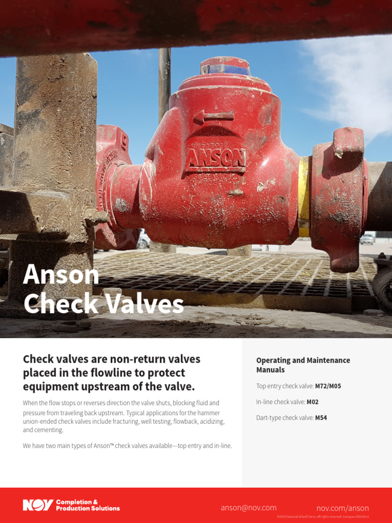 Anson-Check-Valves-Flyer | PDF | Valve | Mechanical Engineering