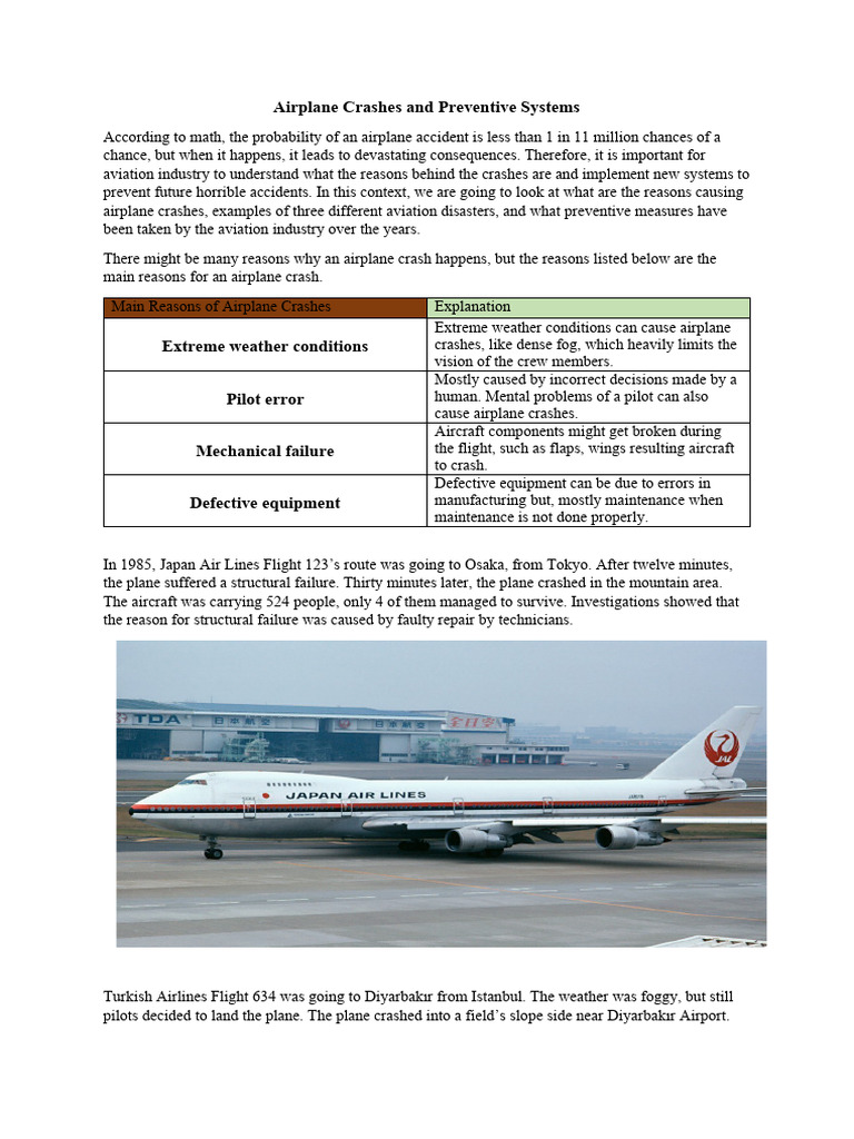 Airplane Crashes and Preventive Systems | PDF | Aviation Accidents And ...