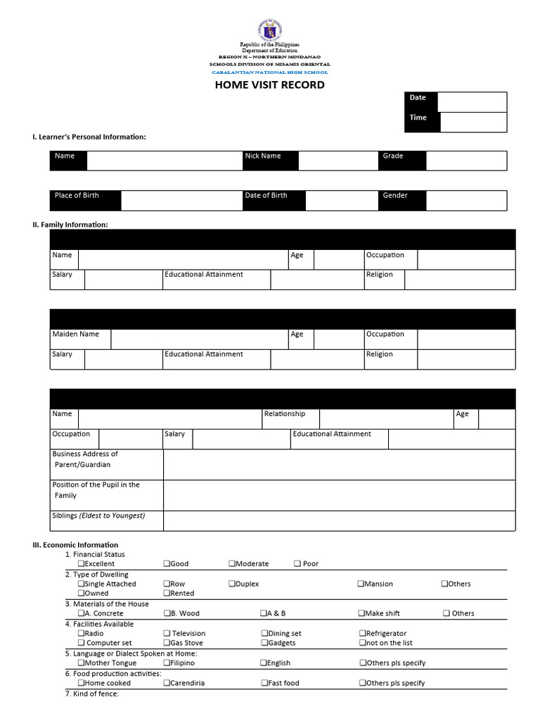 Home Visit Record | PDF