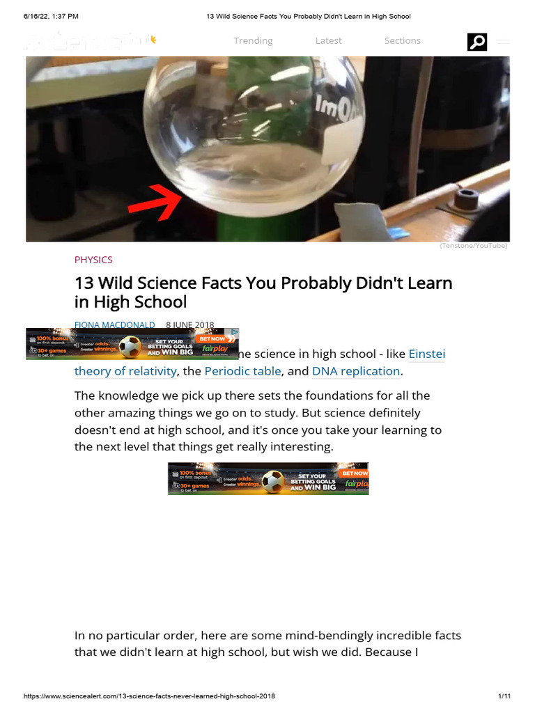 13 Wild Science Facts You Probably Didn't Learn in High School ...