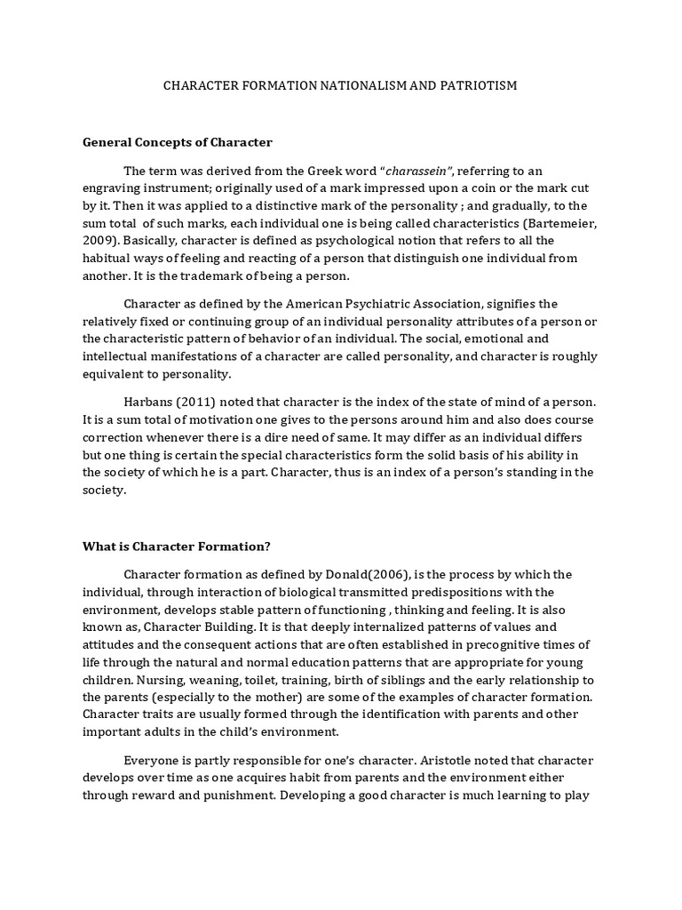 Understanding Character Formation | PDF | Loyalty | Self Control