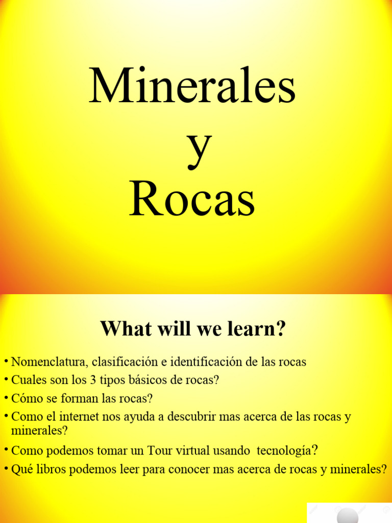 Clase 2 Rocas y Minerales | PDF | Roca (geología) | Minerales