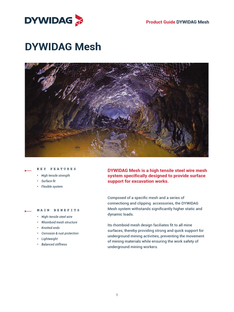Tunneling Dywidag Mesh Product Guide en | PDF | Rope | Screw