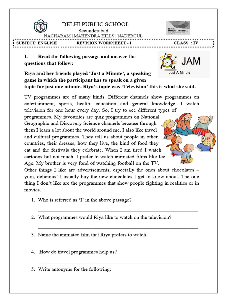 Grade 4 HYE Revision Worksheet I | Download Free PDF | Trees | Noun